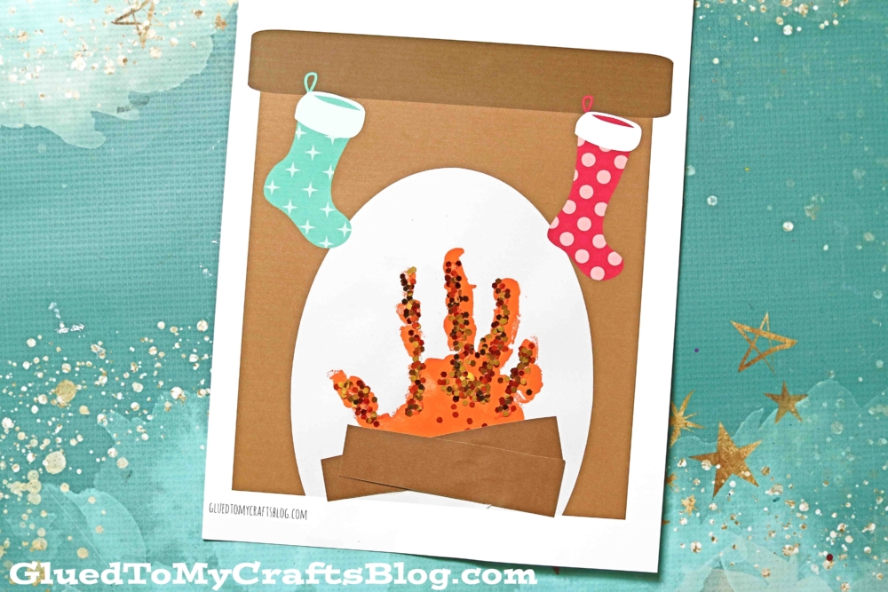 Handprint Christmas Fireplace Keepsake