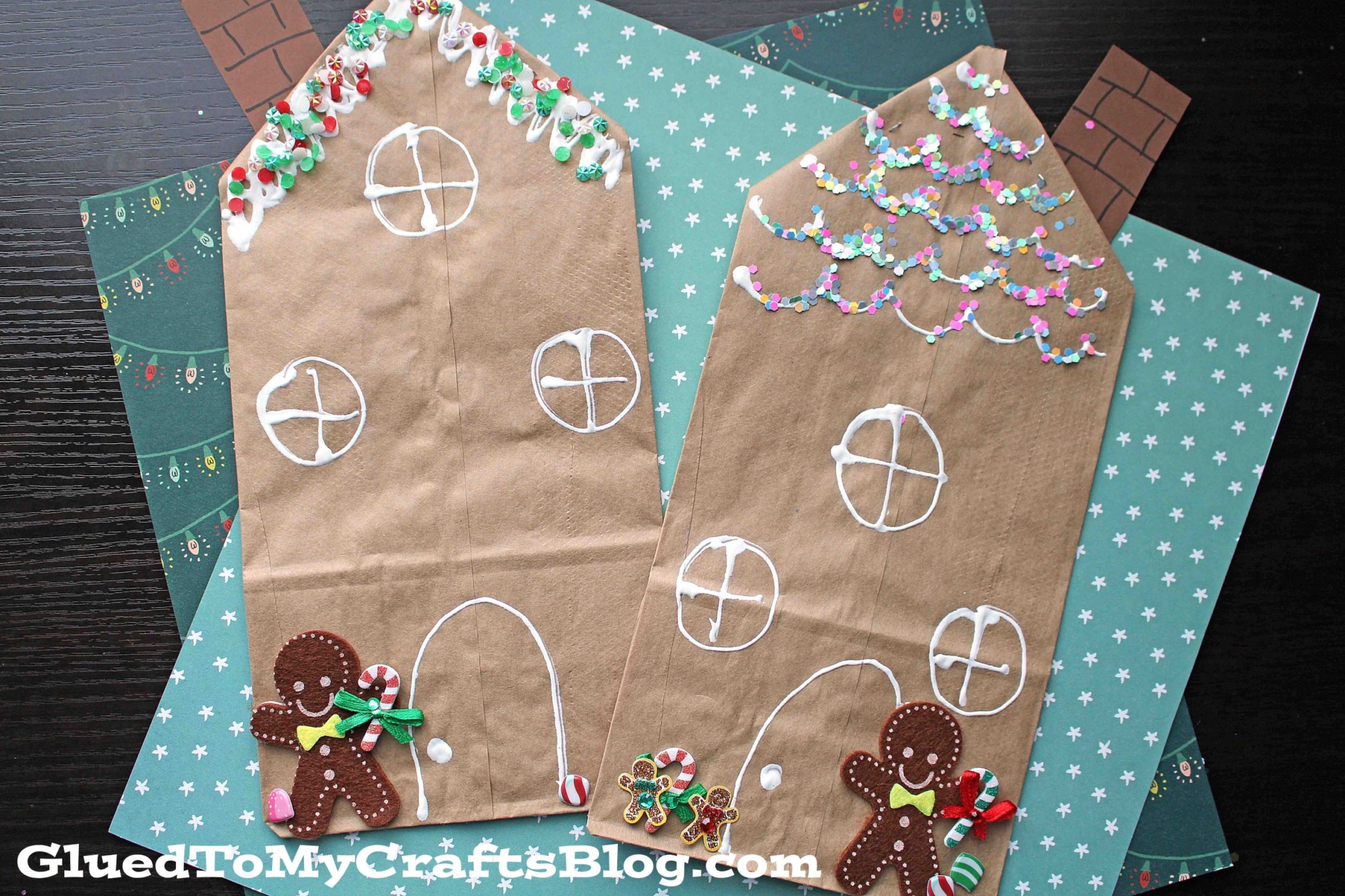 Brown Paper Bag Gingerbread House Craft Idea