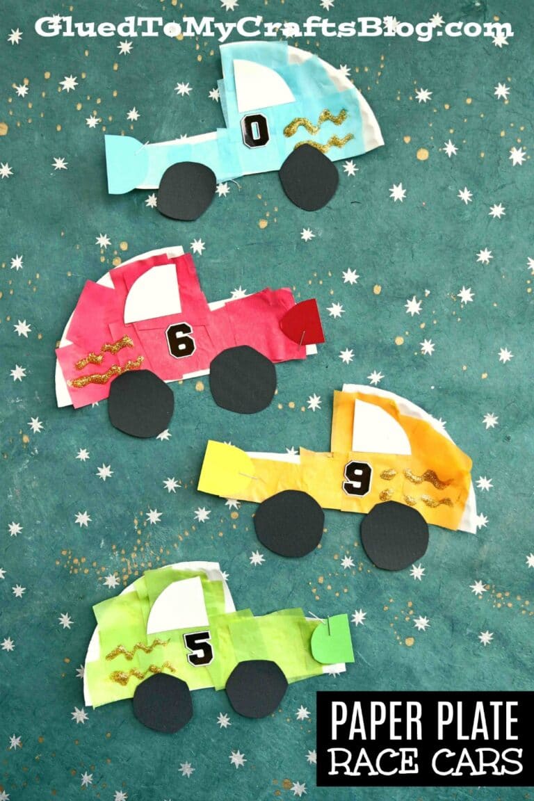 Paper Plate Race Car Craft Idea