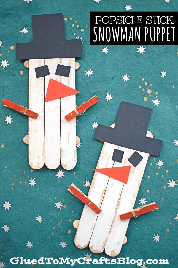 Popsicle Stick Snowman Puppet