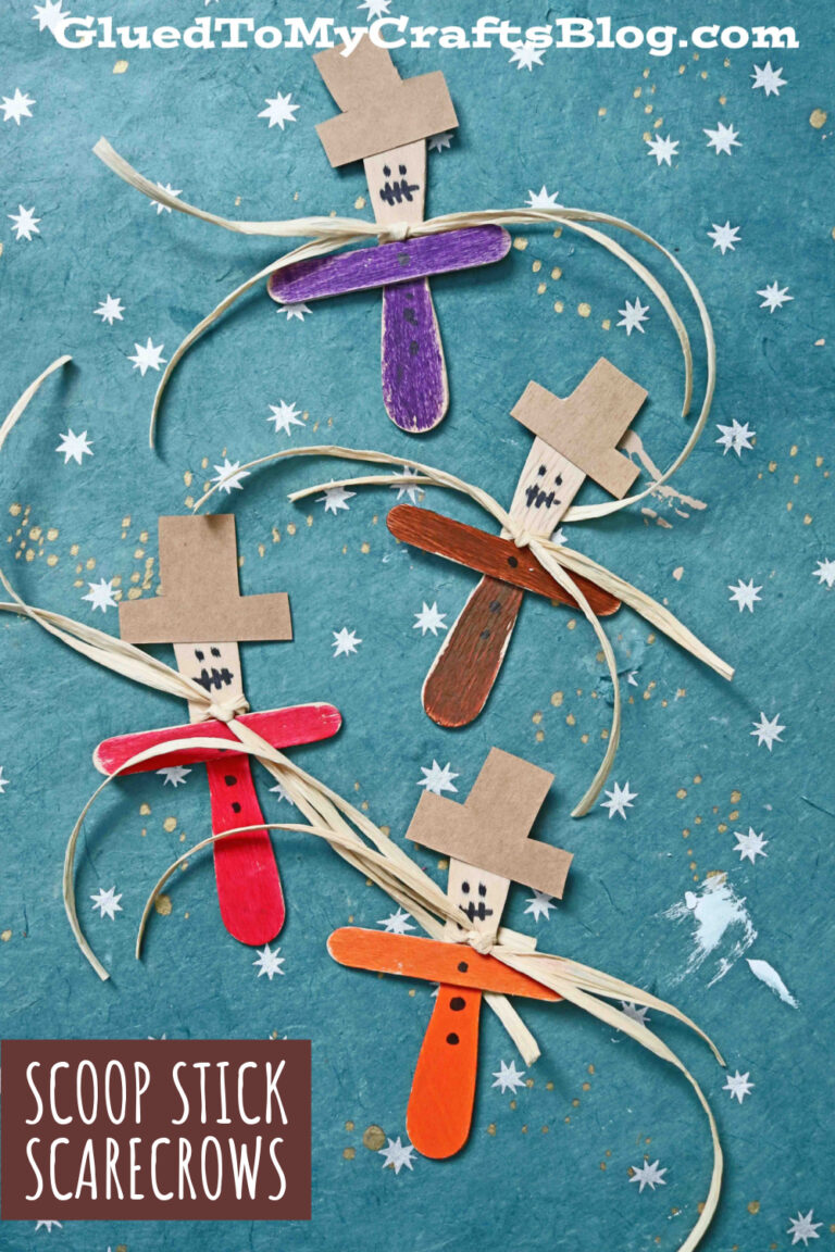 Scoop Stick Scarecrow Puppet Craft Idea For Fall