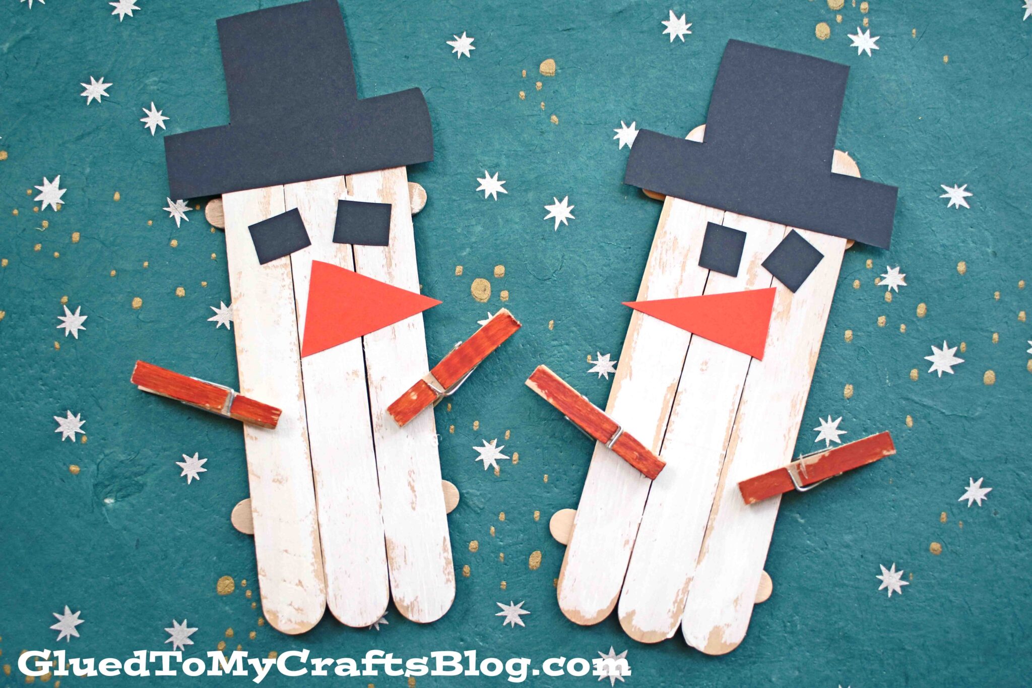 Popsicle Stick Snowman Puppet Craft Idea