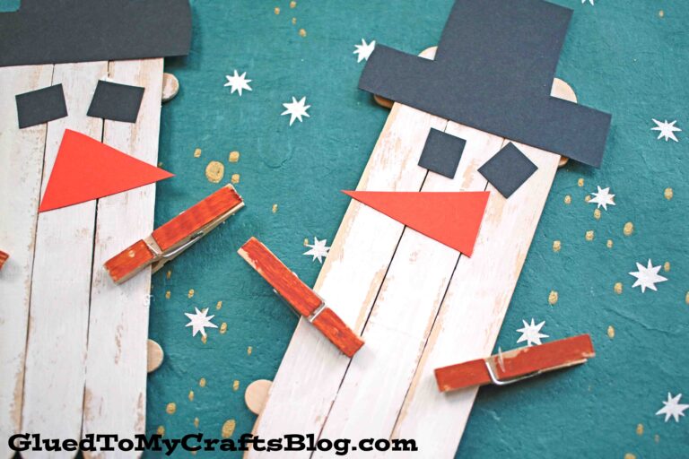 Popsicle Stick Snowman Puppet Craft Idea