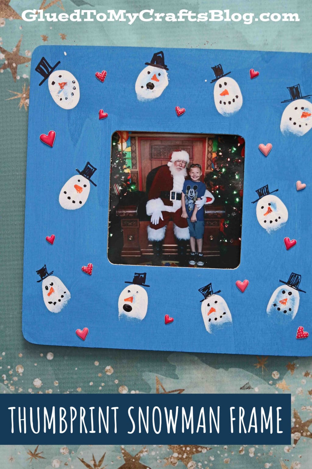 Thumbprint Snowman Frame Craft Idea