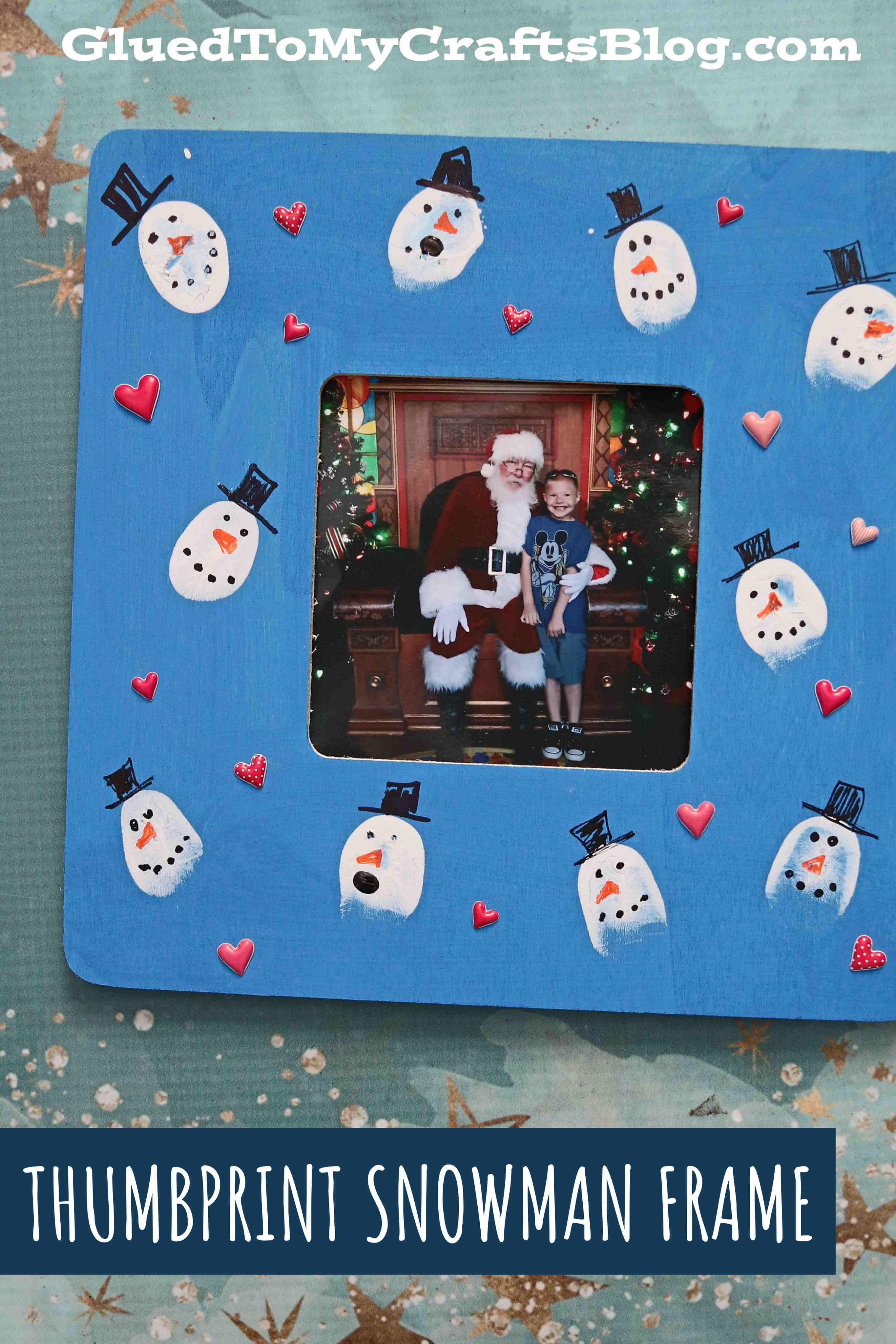 Thumbprint Snowman Frame Craft Idea