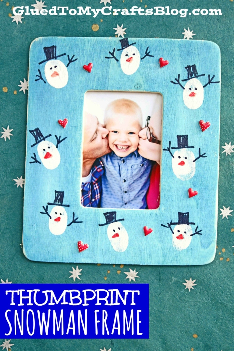 Thumbprint Snowman Frame Craft Idea
