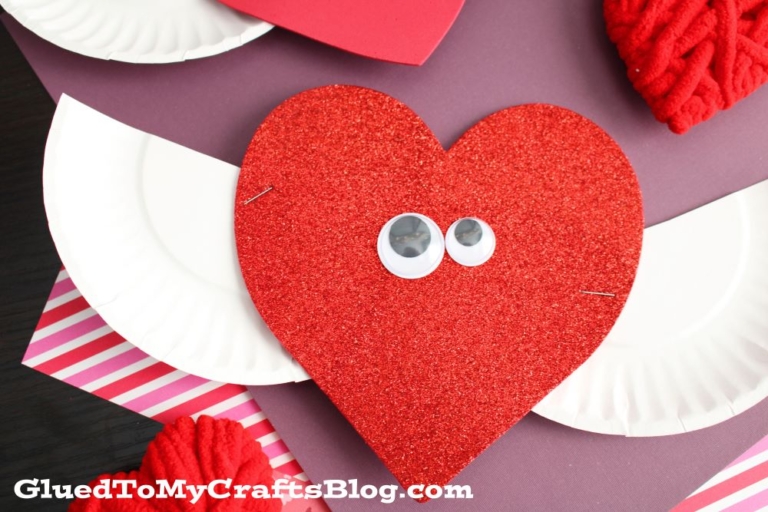 Heart With Paper Plate Wings Craft
