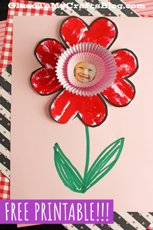 Paper Heart Flower Card Craft Idea For Kids