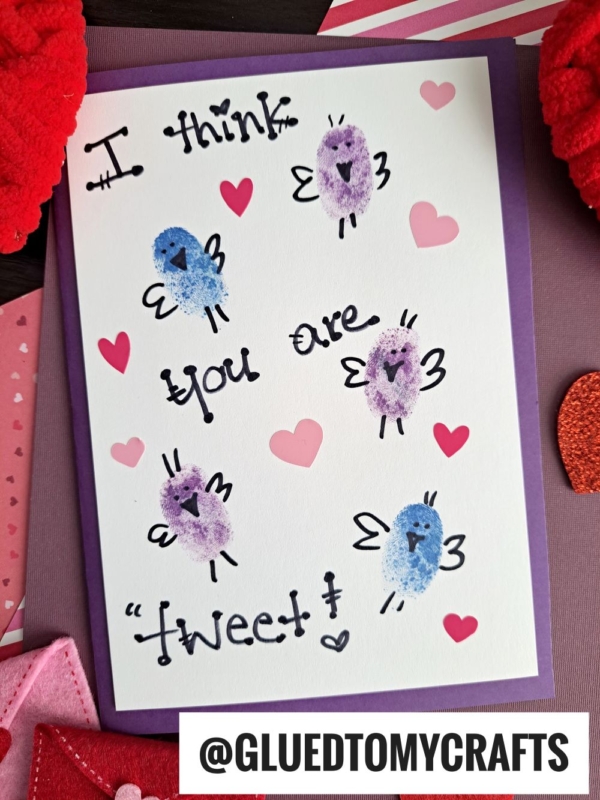 Thumbprint Valentine's Day Card Craft Ideas