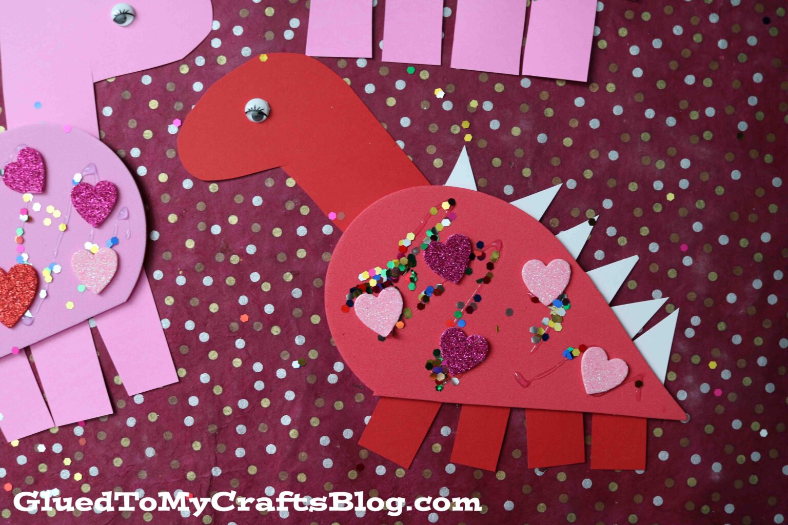 Craft Foam Valentine Dinosaur Art Project Idea