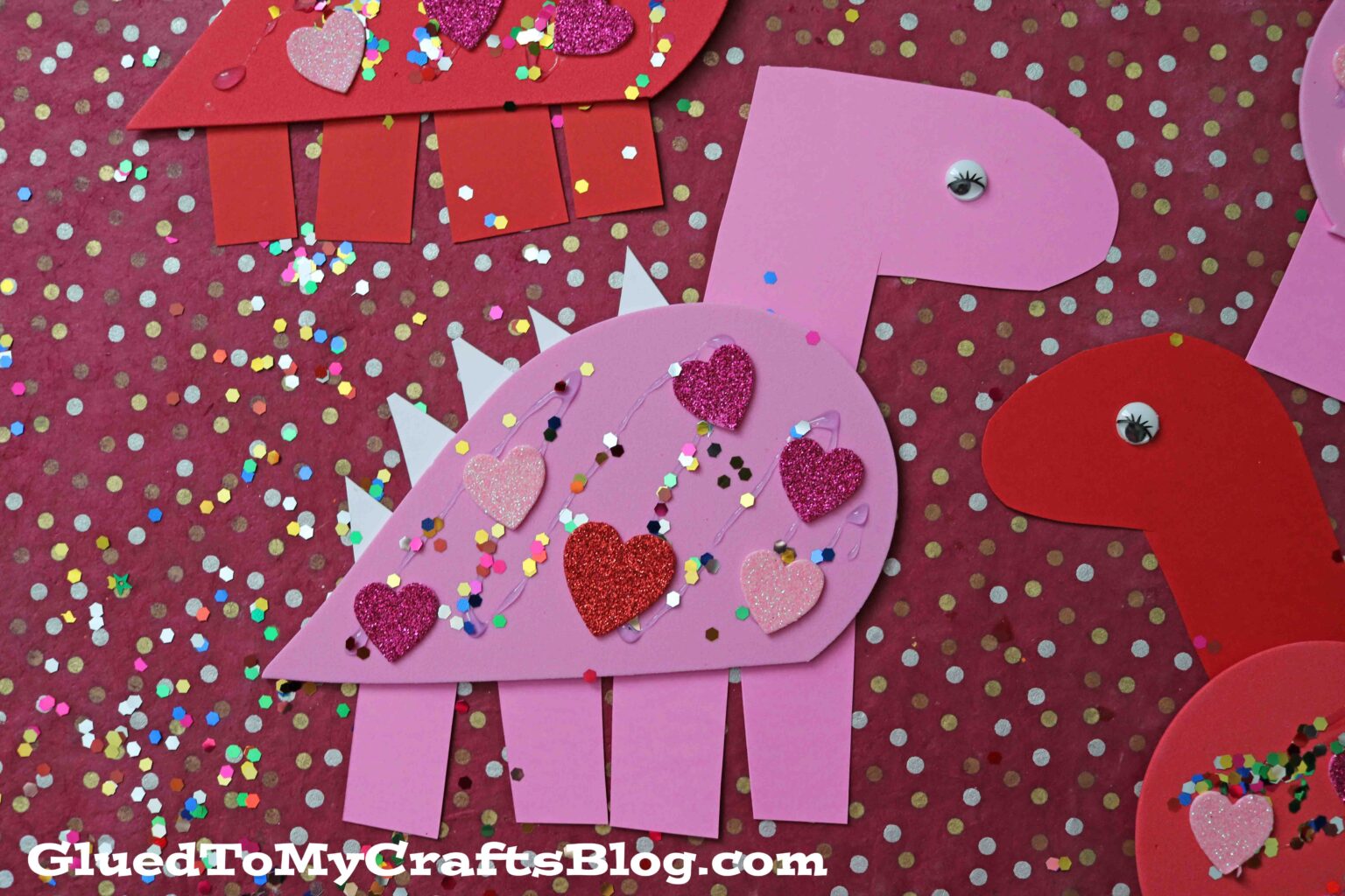 Craft Foam Valentine Dinosaur Art Project Idea