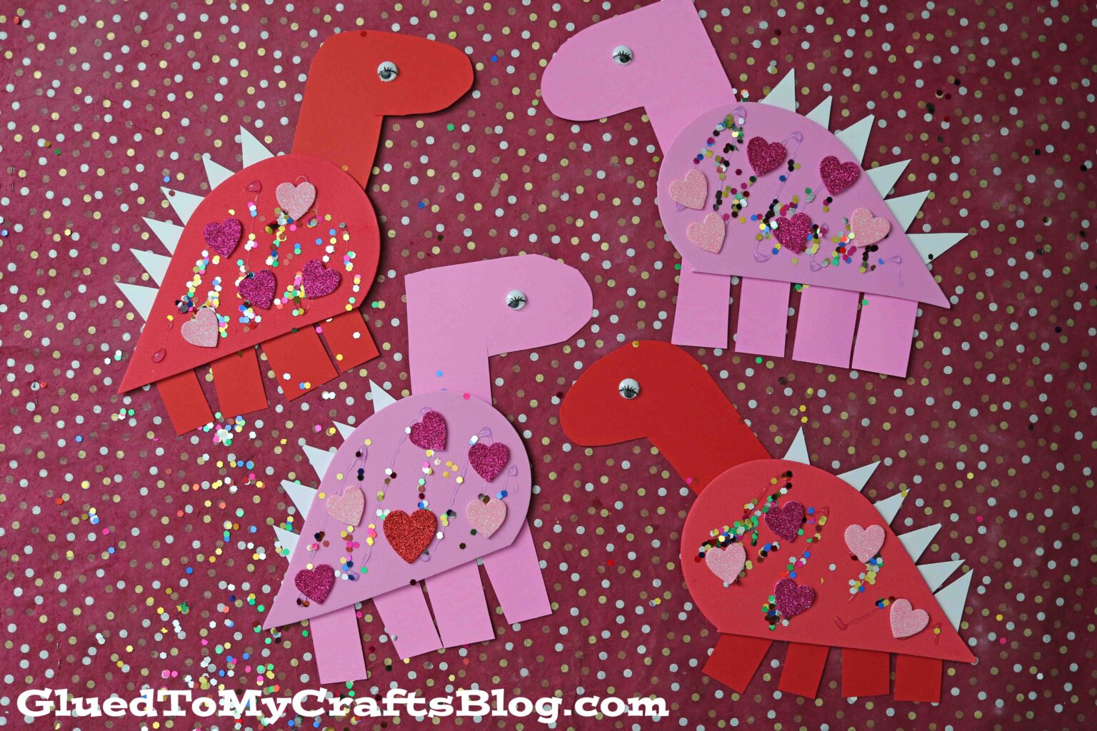 Craft Foam Valentine Dinosaur Art Project Idea