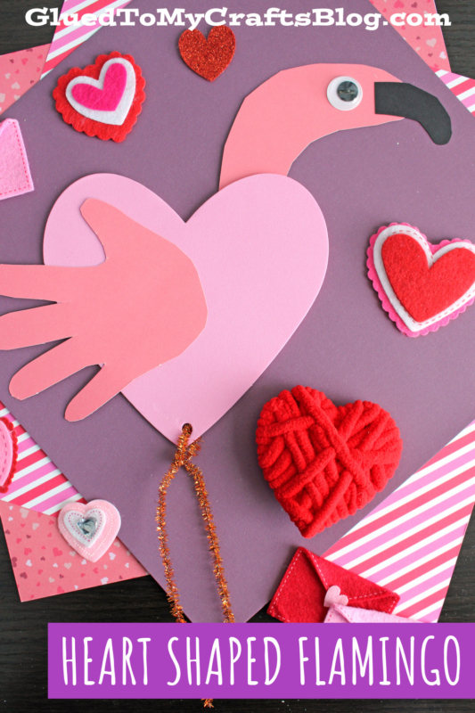 Heart Shaped Flamingo Craft Idea For Kids