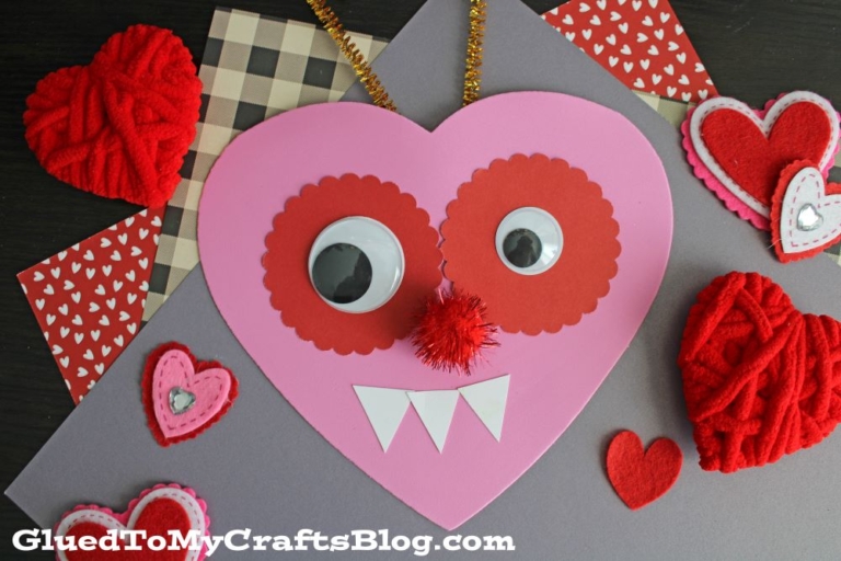 Heart Shaped Valentine Monster Craft