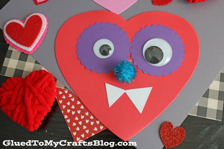 Heart Shaped Valentine Monster Craft