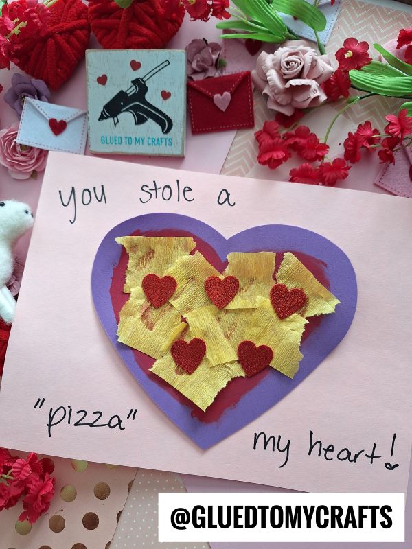 Craft Foam Heart Valentine Pizza