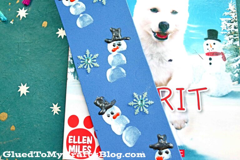 Thumbprint Snowman Bookmark Craft Idea For Kids