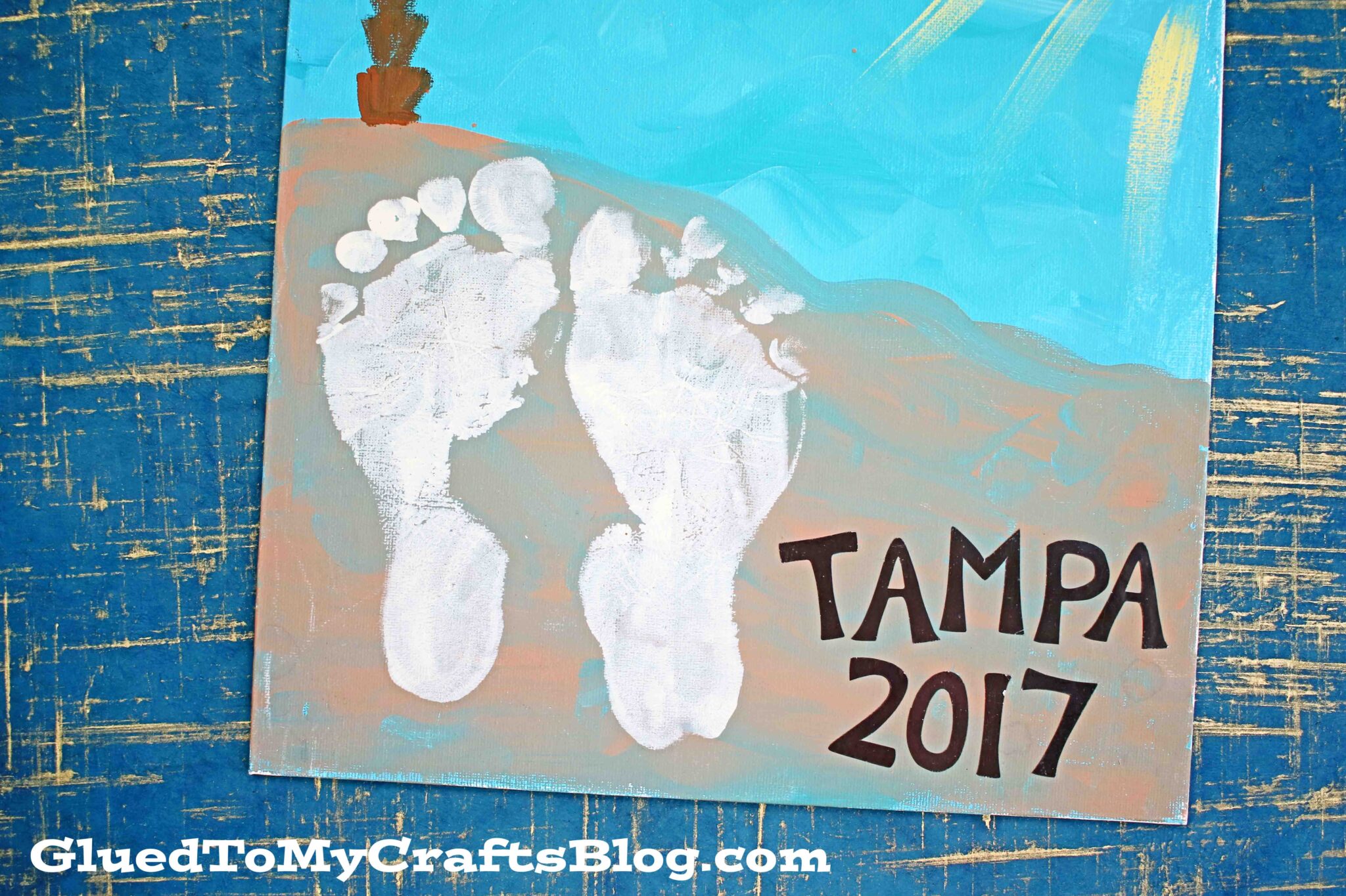 Footprints in the Sand Keepsake Canvas For Kids