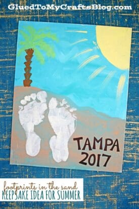 Footprints in the Sand Keepsake Canvas For Kids