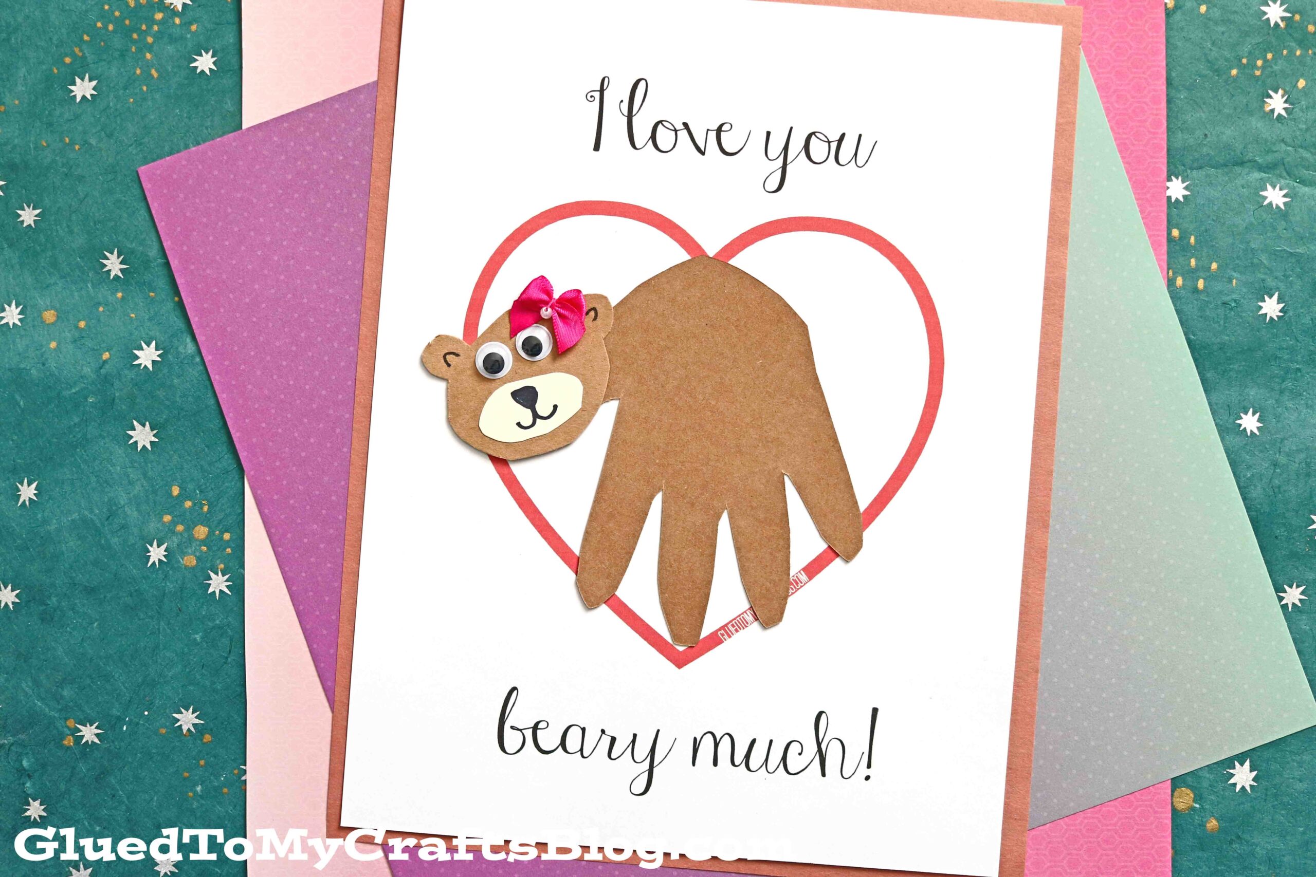 Love You Beary Much - Handprint Bear Keepsake Printable