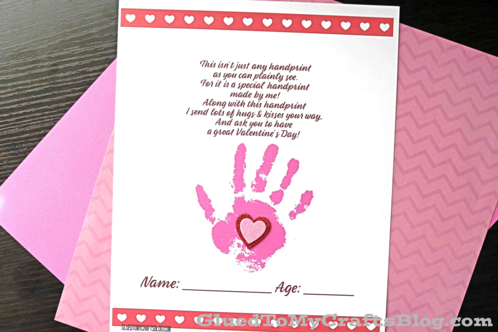 Handprint Valentine Poem Keepsake