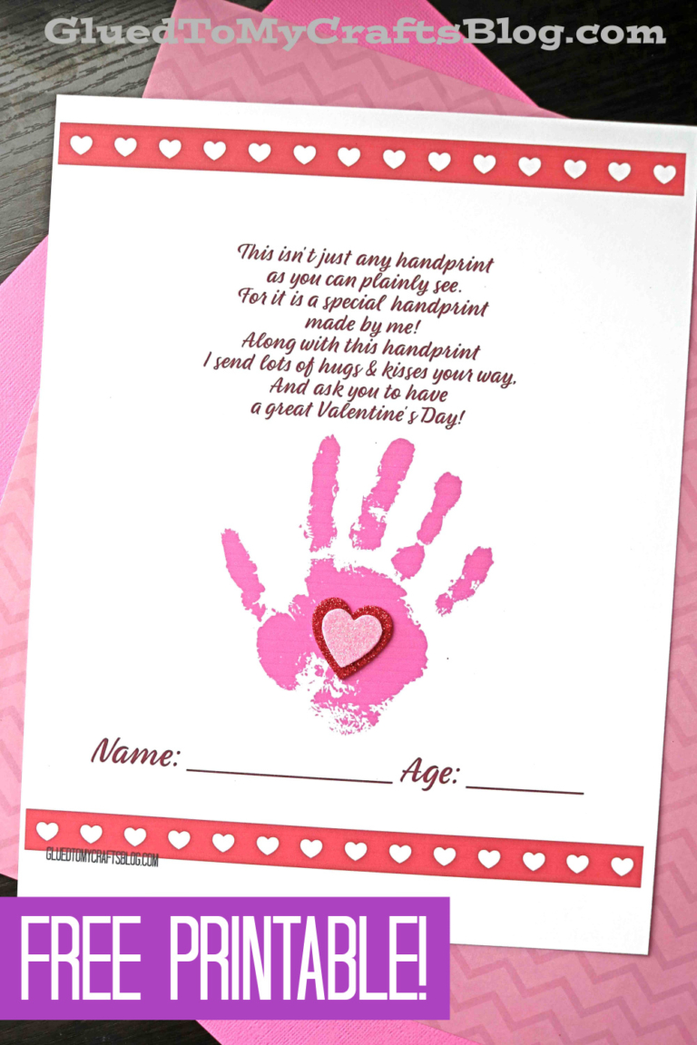 Handprint Valentine Poem Keepsake