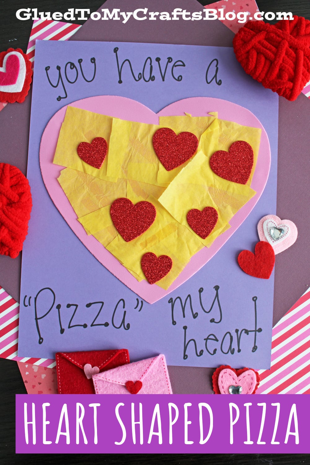 Craft Foam Heart Valentine Pizza