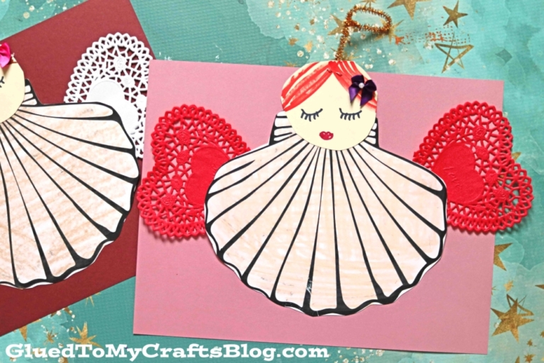Easy Paper Seashell Angel Craft for Kids