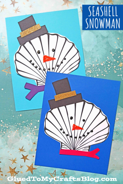 Paper Seashell Snowmen Craft Idea For Kids