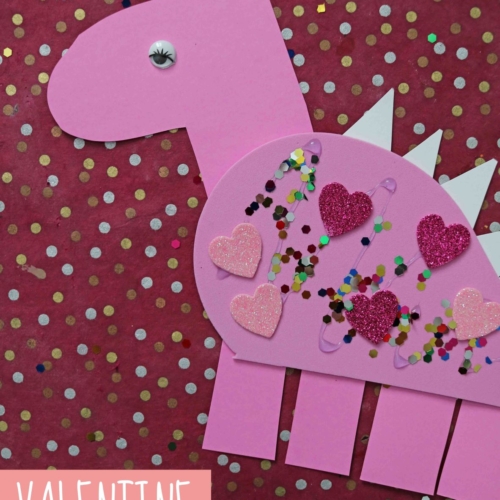 Craft Foam Valentine Dinosaur Art Project Idea