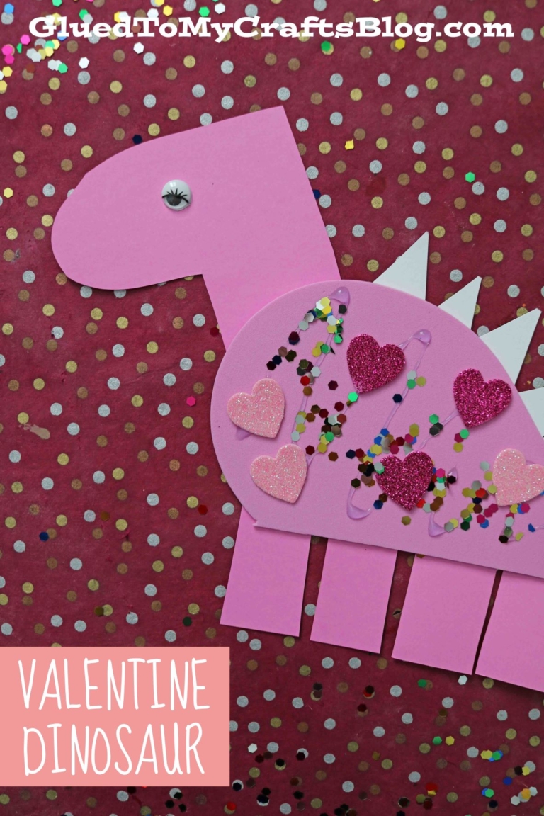 Craft Foam Valentine Dinosaur Art Project Idea