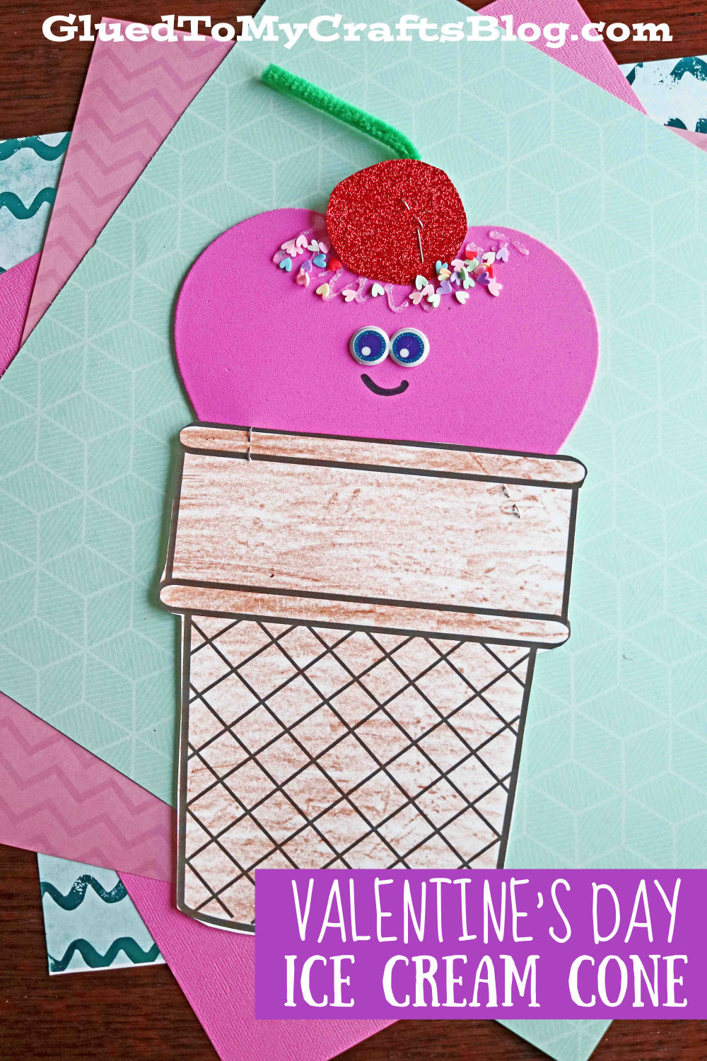 Valentine Ice Cream Cone Craft Idea