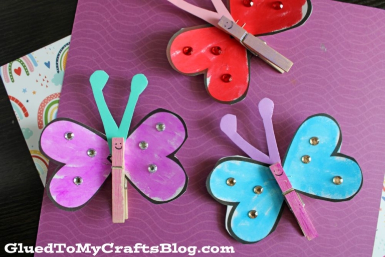 Clothespin Love Bug Butterfly Craft Idea