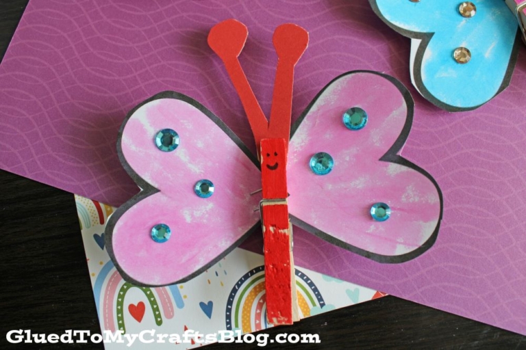 Clothespin Love Bug Butterfly Craft Idea