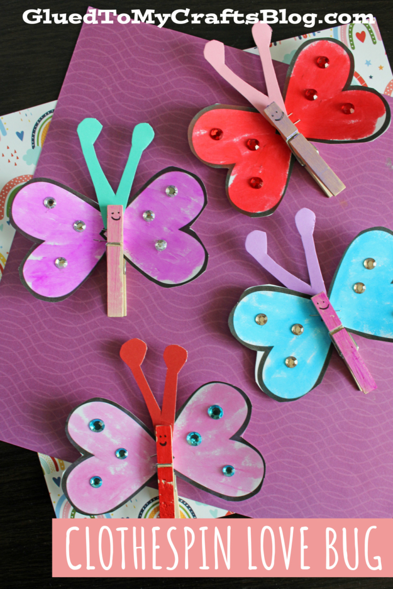 Clothespin Love Bug Butterfly Craft Idea