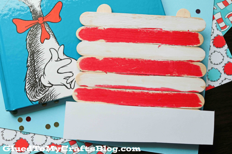 Popsicle Stick Cat In The Hat Craft
