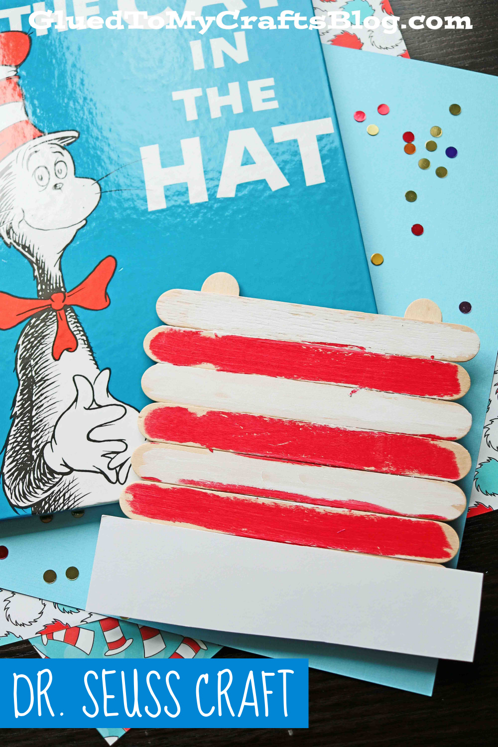 Popsicle Stick Cat In The Hat Craft