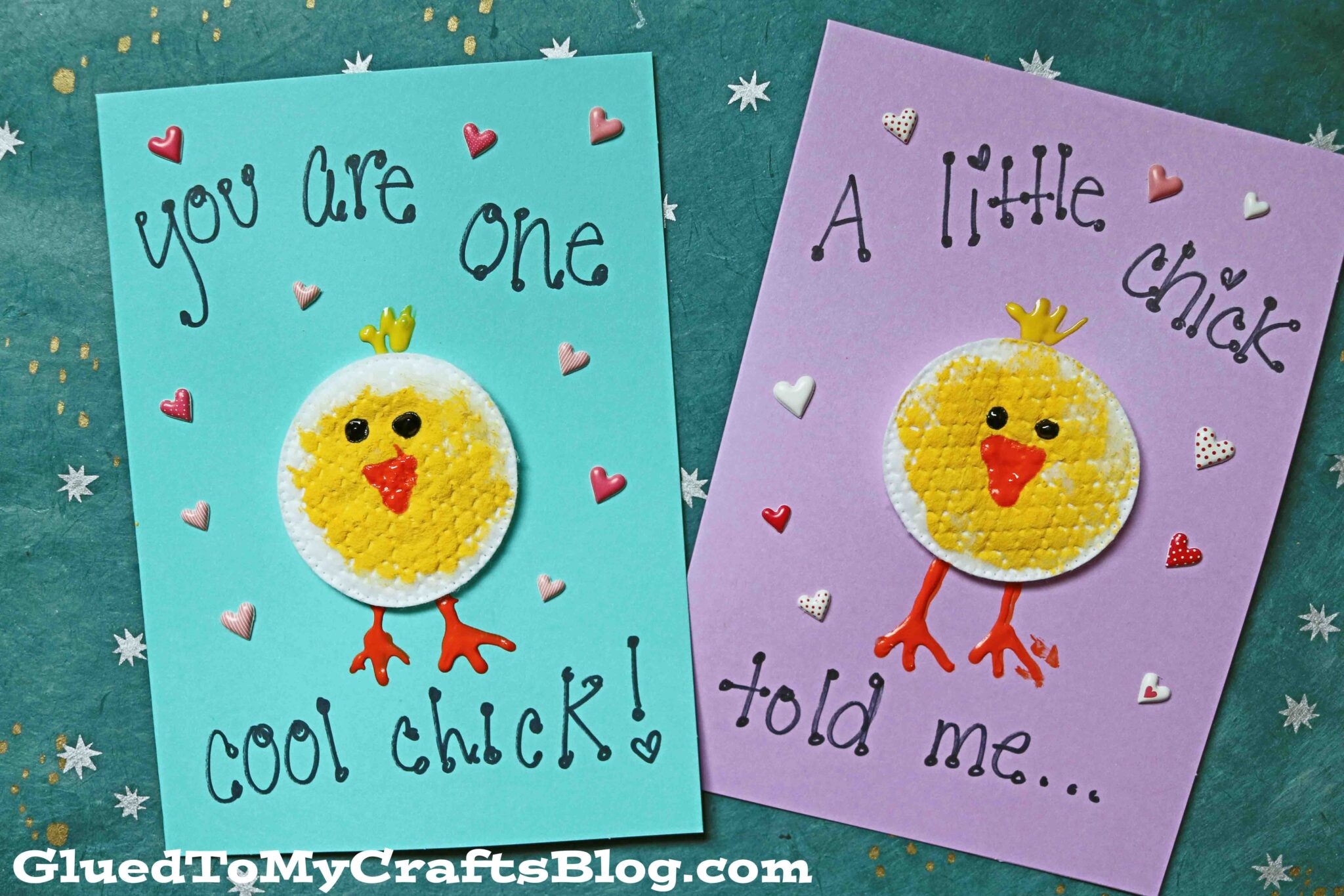 Cotton Pad Easter Chick Card Craft Idea For Kids