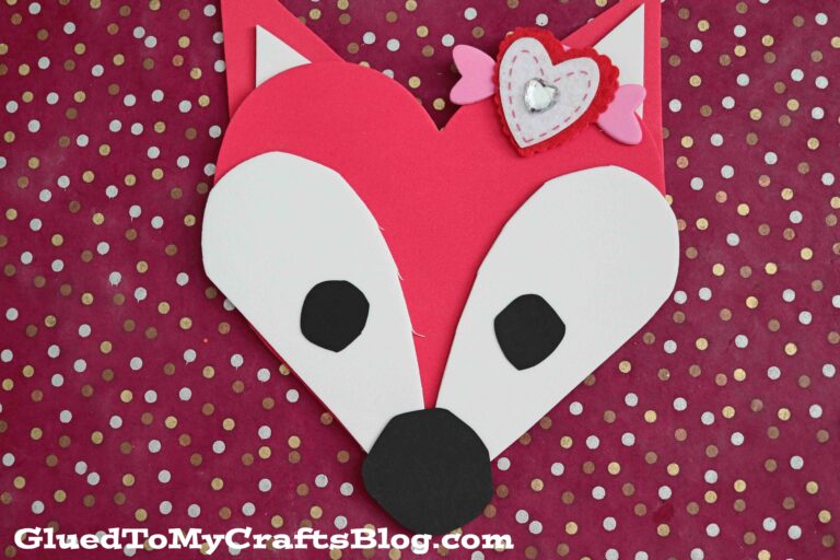 Craft Foam Heart Fox Art Project Idea For Valentine's Day