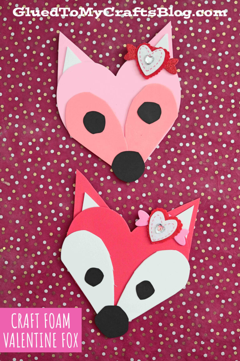 Craft Foam Heart Fox Art Project Idea For Valentine's Day
