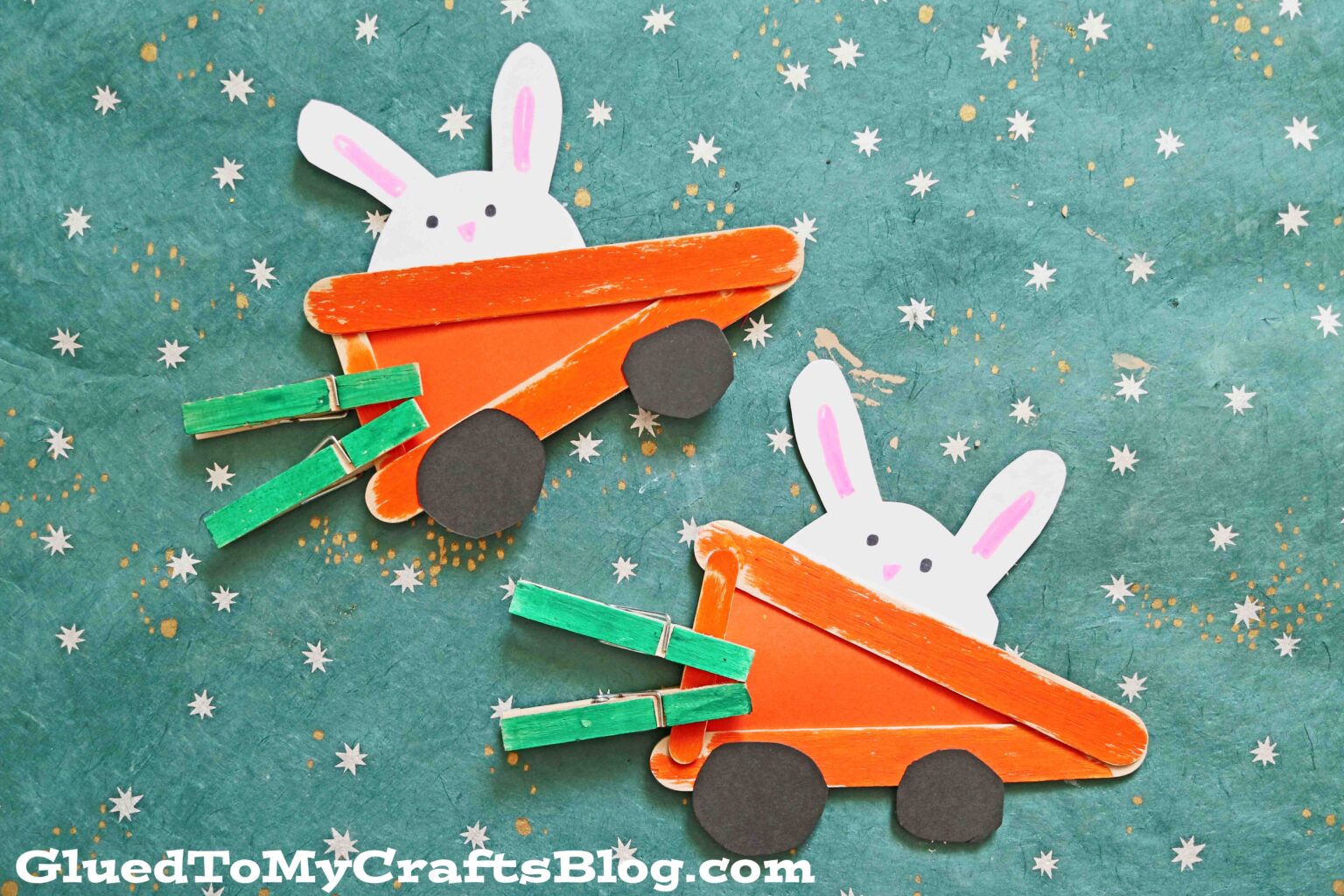 Popsicle Stick Carrot Car Craft Idea