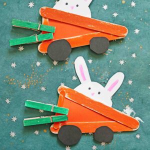 Popsicle Stick Carrot Car Craft Idea