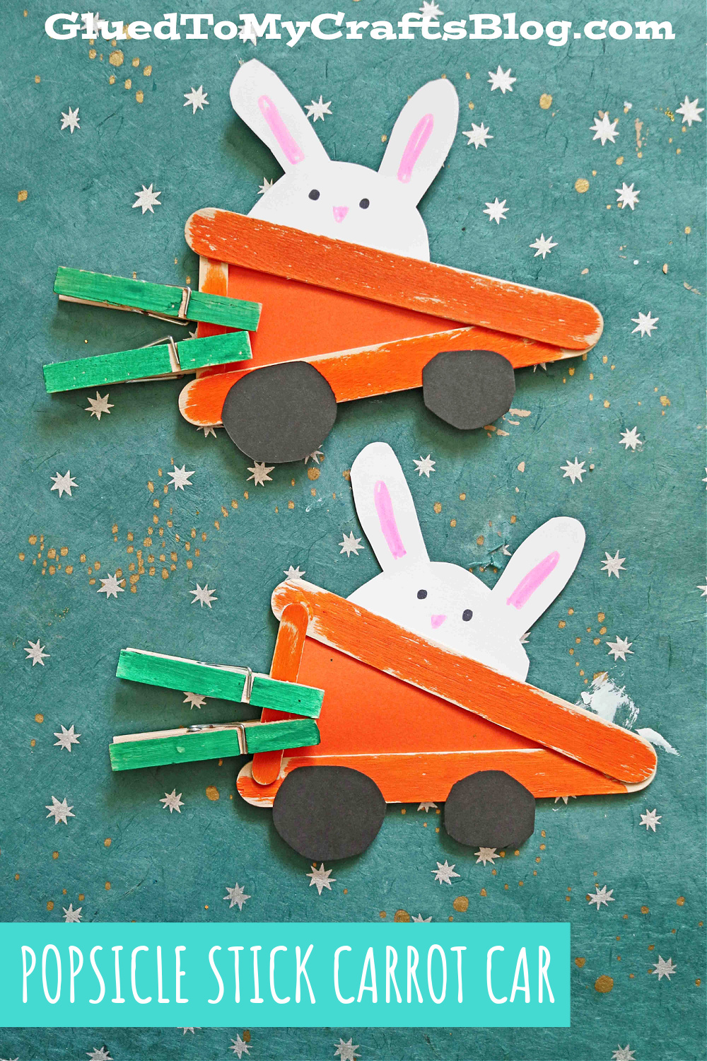 Popsicle Stick Carrot Car Craft Idea