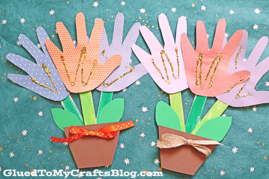 Paper Handprint Flower Bouquet