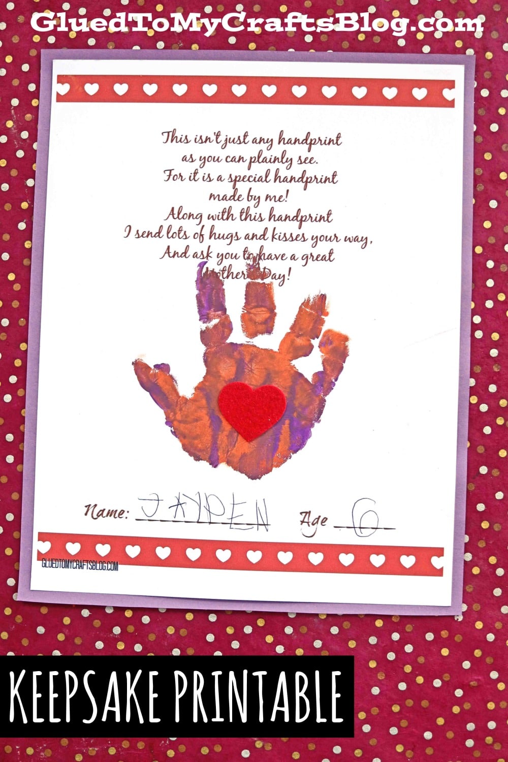 Printable Handprint Poem Template Printable World Holiday