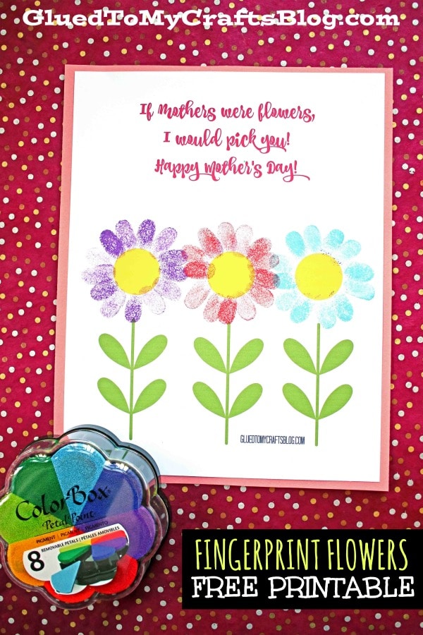 Mother's Day Thumbprint Flower - I'd Pick You Gift Idea