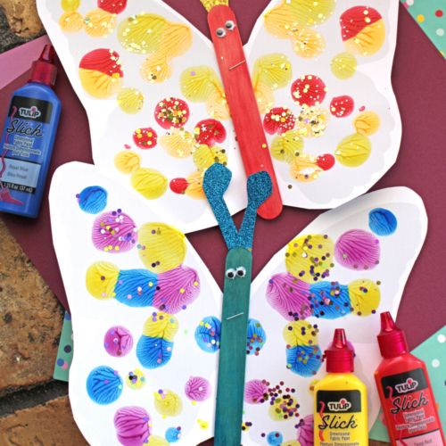 Paint Splat Butterflies On Paper