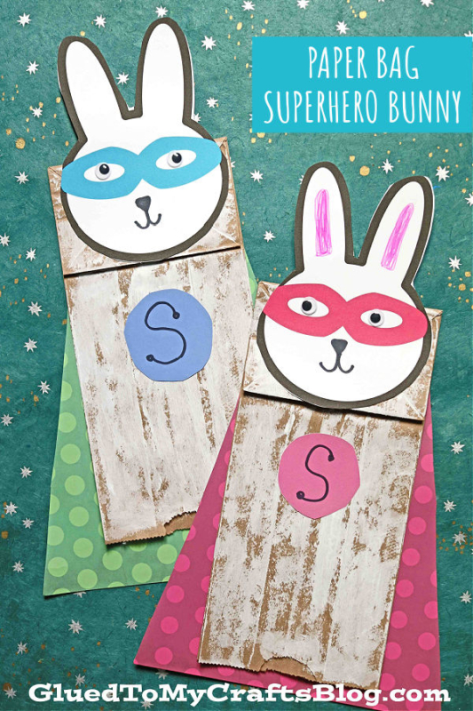 Paper Bag Superhero Bunny Craft Idea