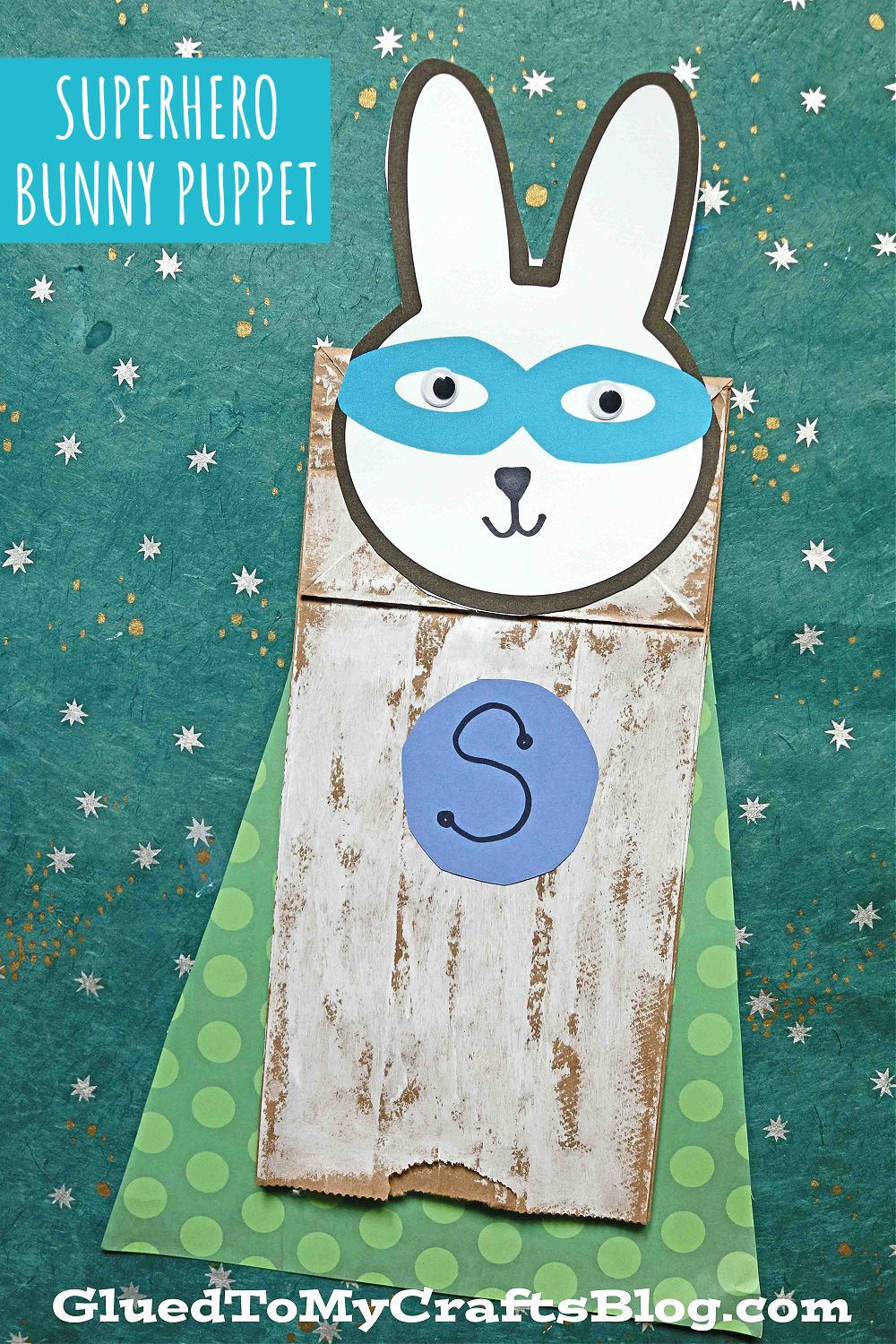 Paper Bag Superhero Bunny Puppet