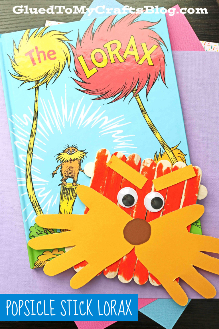 Popsicle Stick Lorax w/Handprint Beard Craft Idea